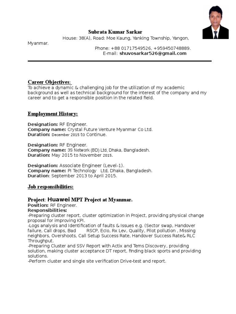 Shuvo CV | PDF | Bangladesh | Electronics