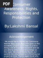 Introduction To Consumer Awareness | PDF | Sales | Questionnaire