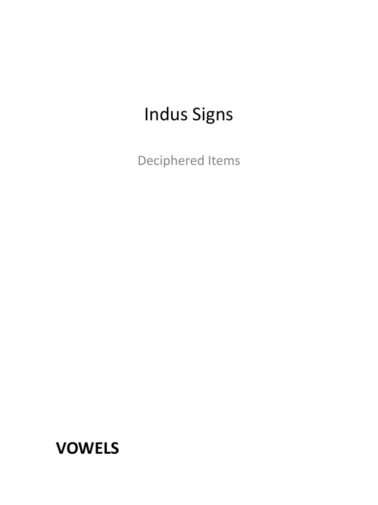 Indus Signs Deciphered Items | PDF | Social Science