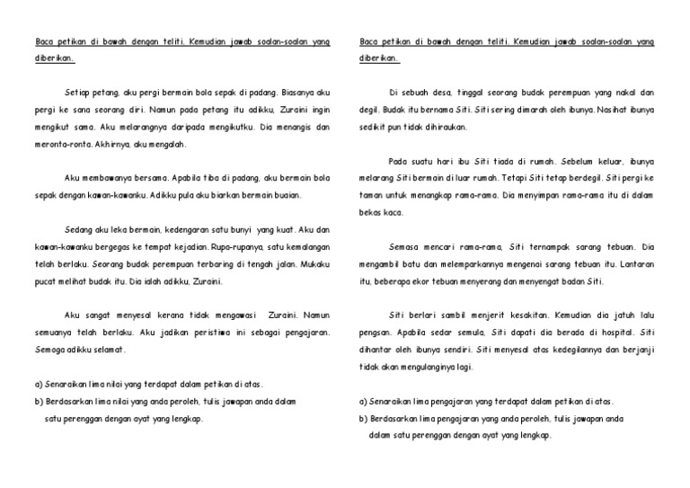 Baca Petikan Di Bawah Dengan Teliti | PDF | Fiksi Misteri, Thriller, & Kejahatan