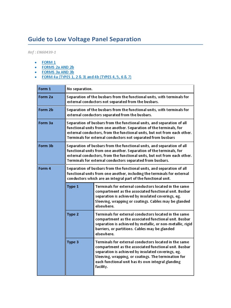Low Voltage Panel Separation Guide | PDF | Electrical Conductor | Cable