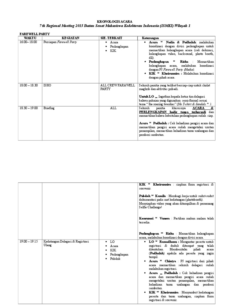 Contoh Rundown Acara | PDF