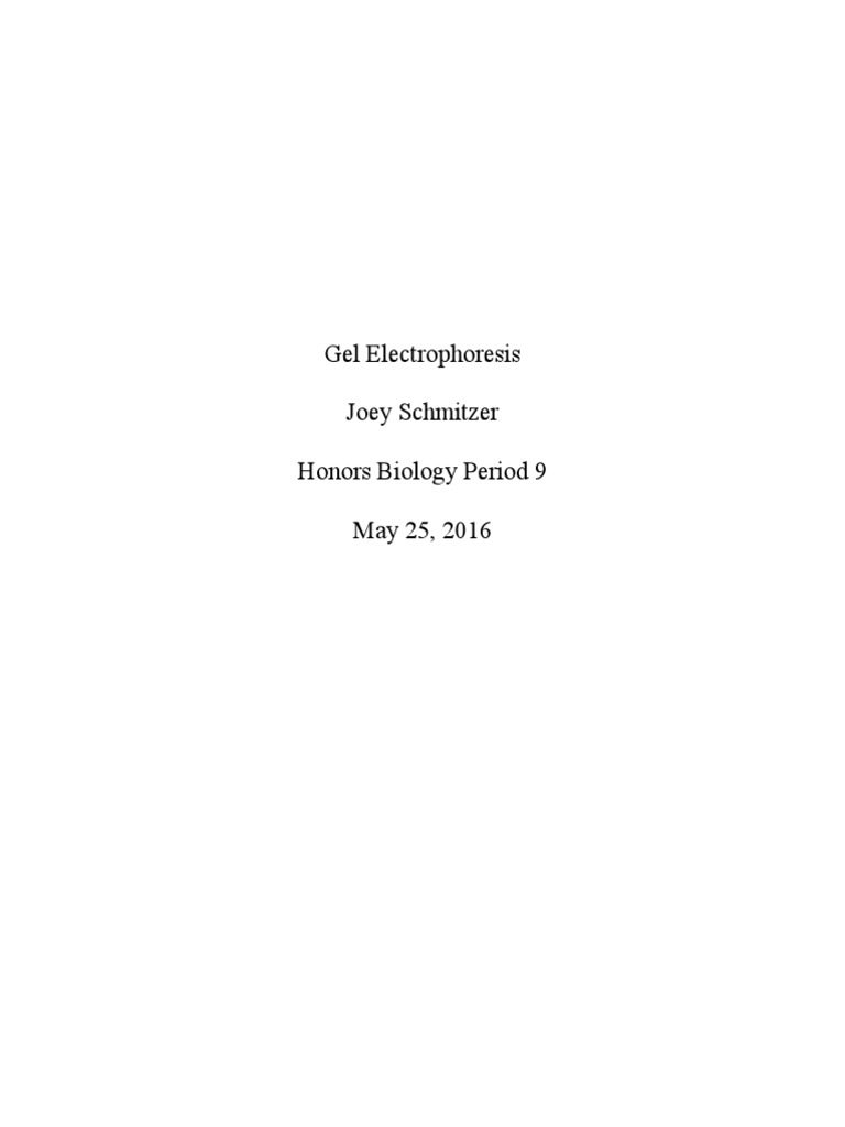 Gel Electrophoresis Lab Report | PDF | Gel Electrophoresis ...