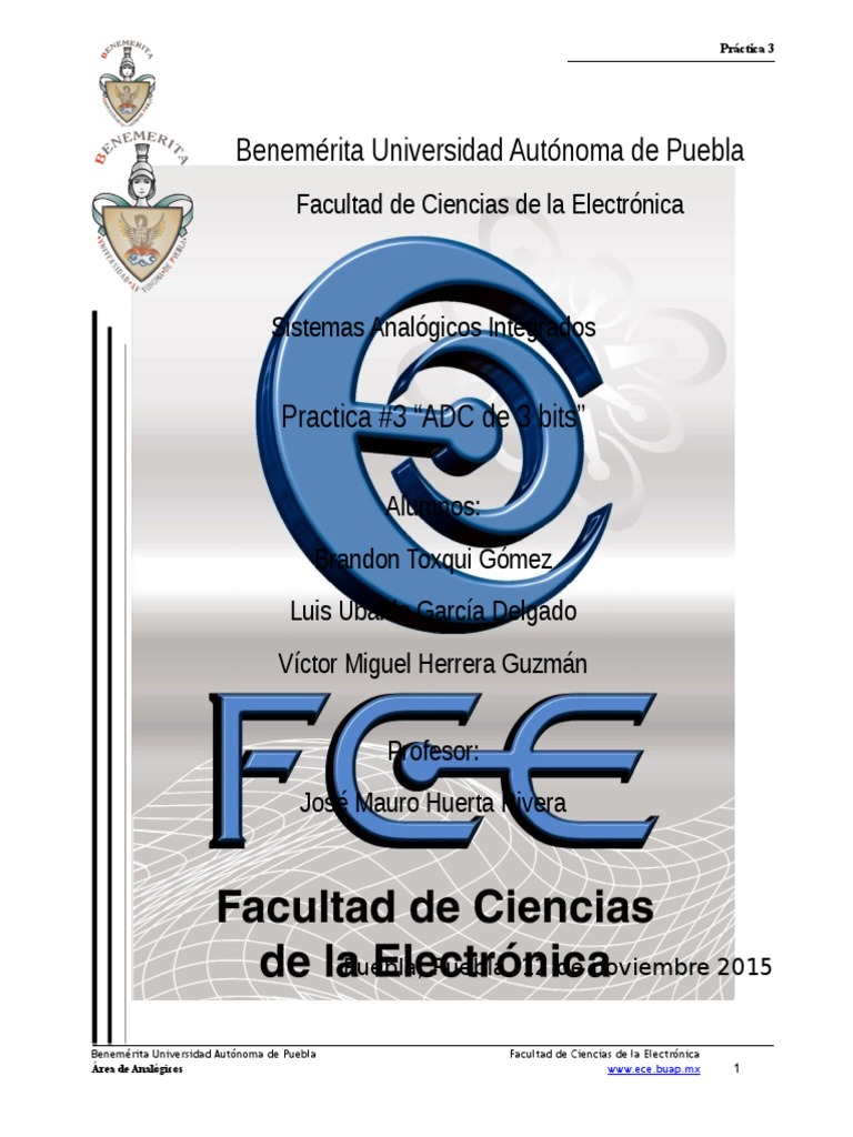 ADC de 3 bits: Práctica ECE BUAP | PDF | Señal analoga | Amplificador ...