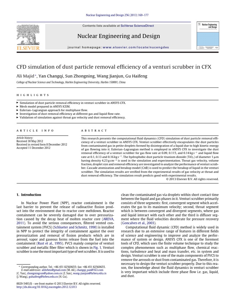 CFD Simulation of Dust Particle Removal Efficiency of A Venturi ...
