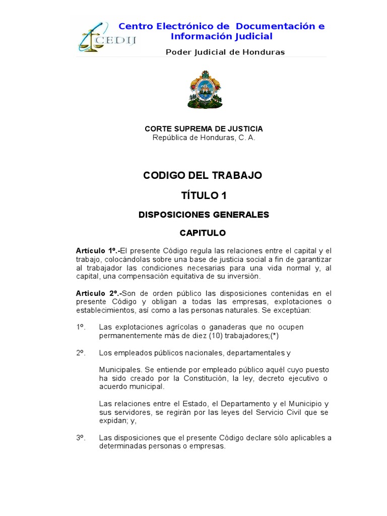Código de Trabajo de Honduras | Convenio colectivo | Derecho laboral