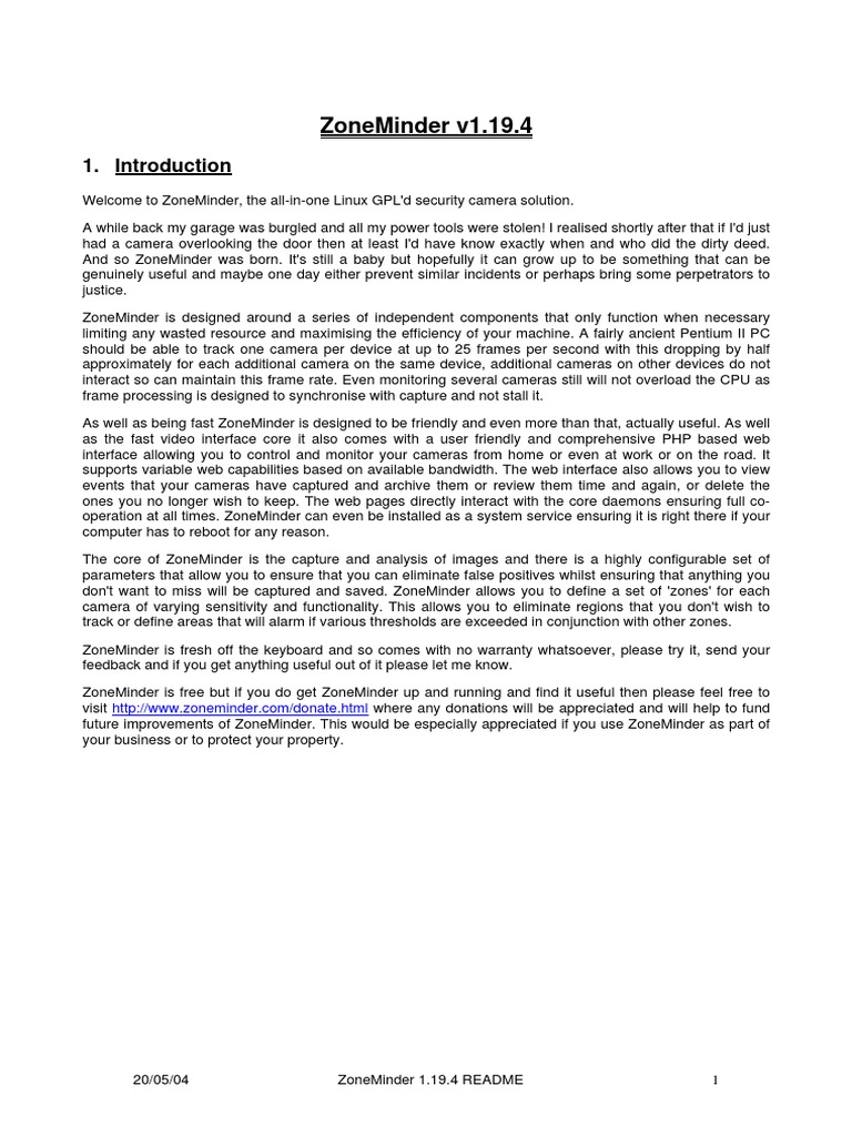 README Zoneminder | PDF | Scripting Language | Databases