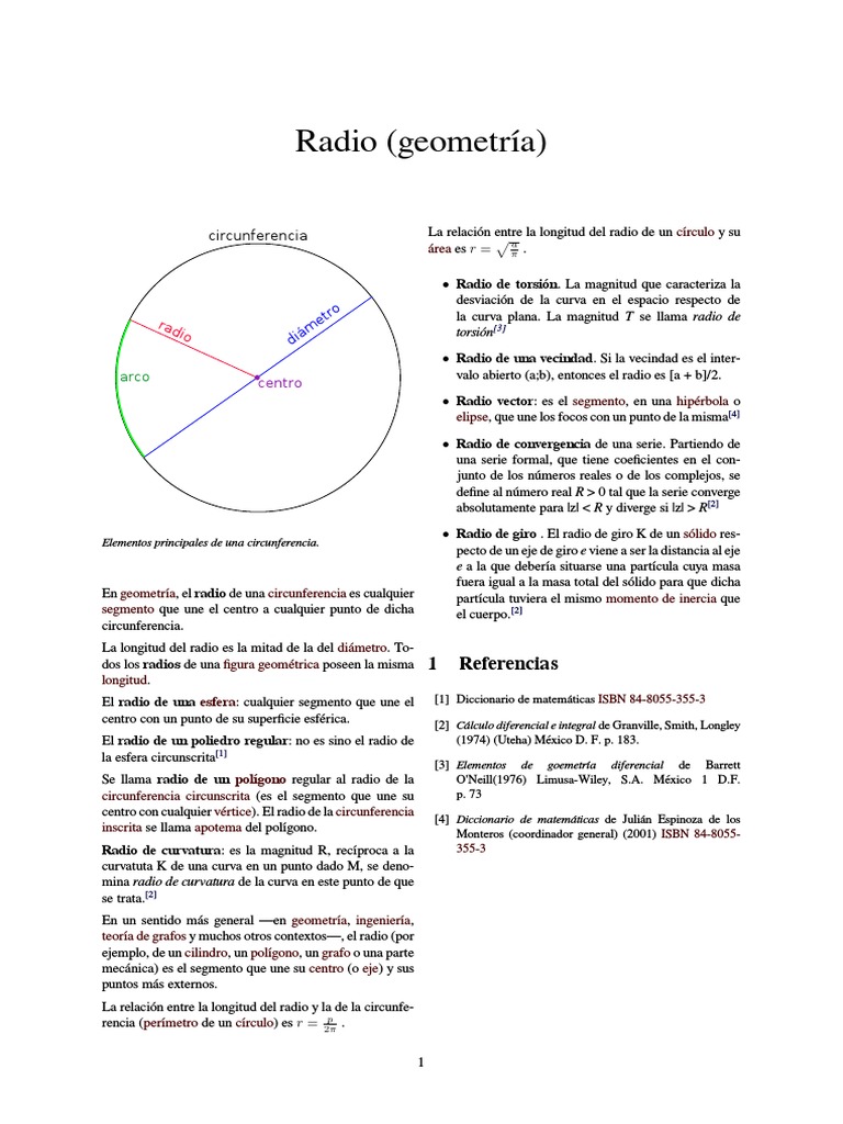 Radio (Geometría) | PDF | Radio | Circulo