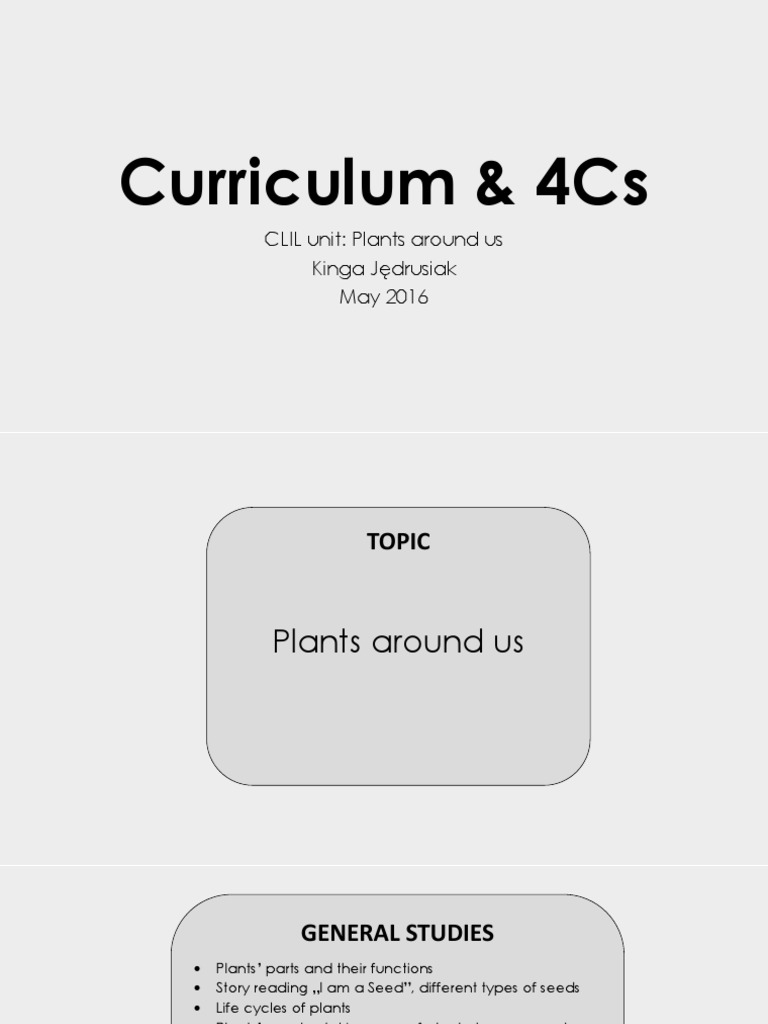 Curriculum 4cs Plants Around Us | PDF | Flowers | Seed