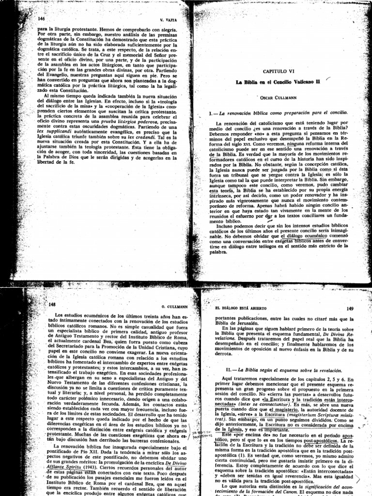 Cullmann Oscar La Biblia en El Vaticano II | PDF | Concilio Vaticano II ...