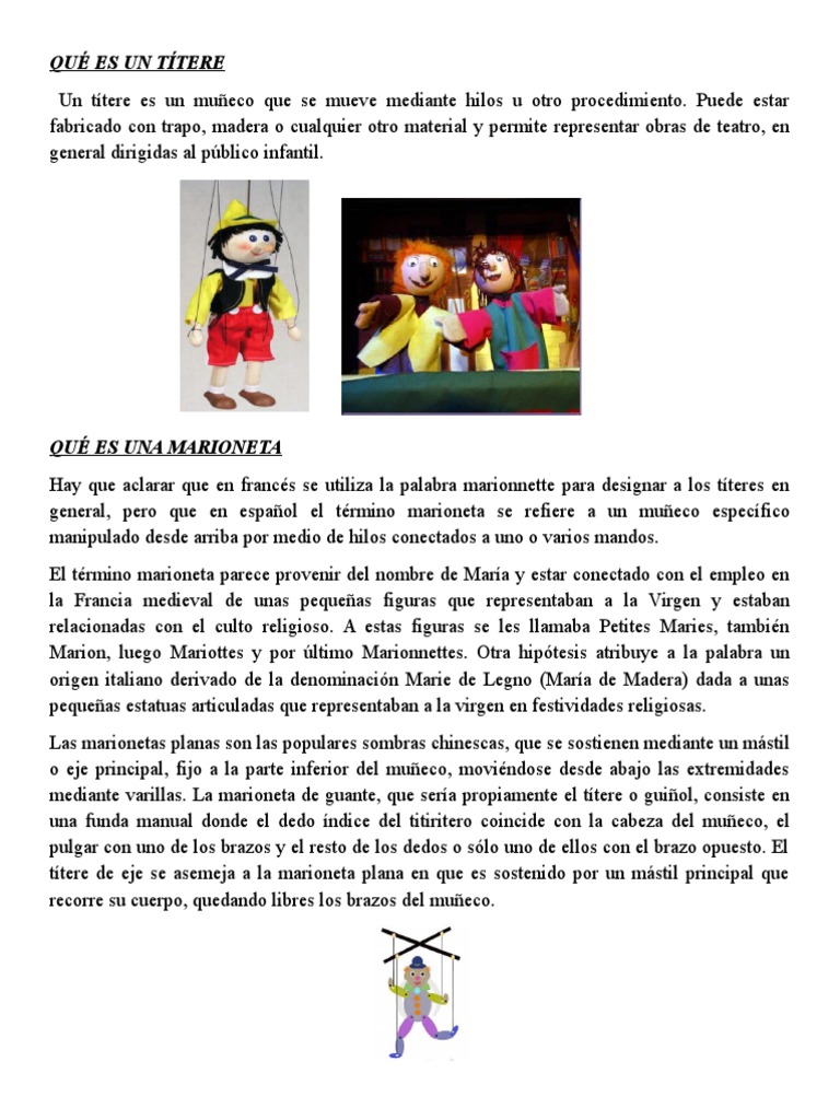 Qué Es Un Títere | Marionetas | Entretenimiento infantil
