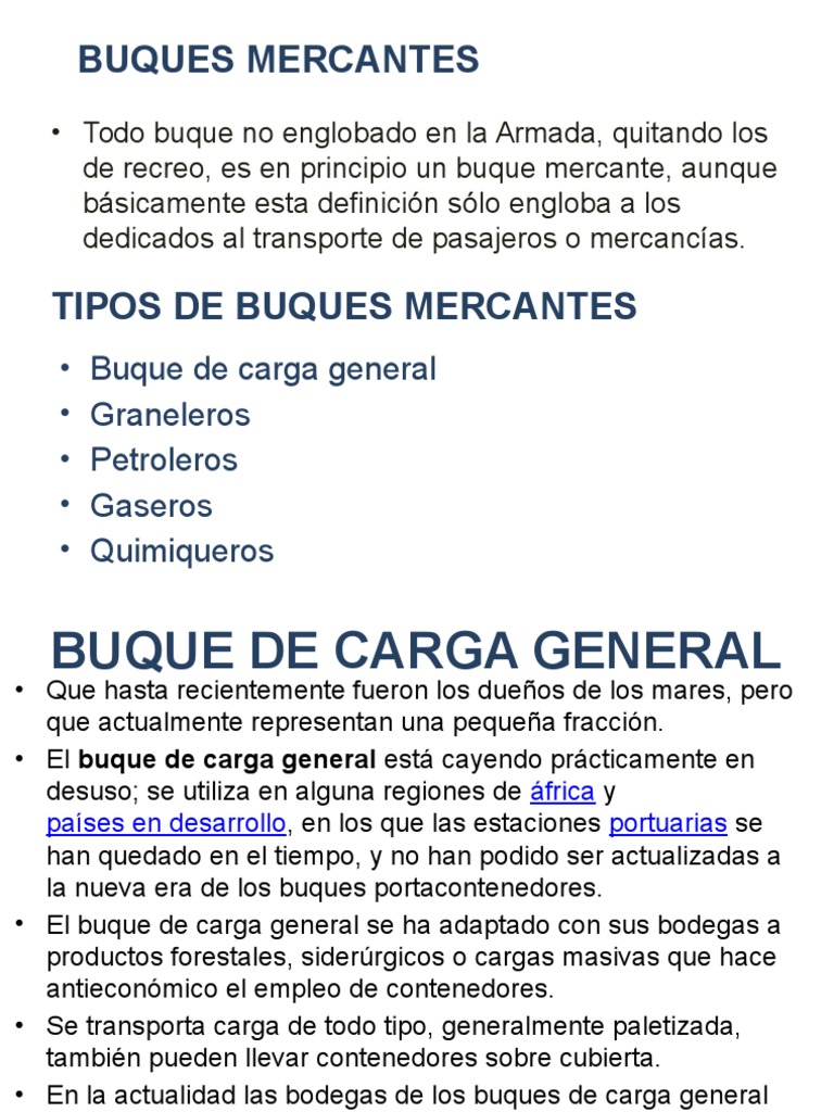 Tipos de Buques | Descargar gratis PDF | Barco de carga | Buques
