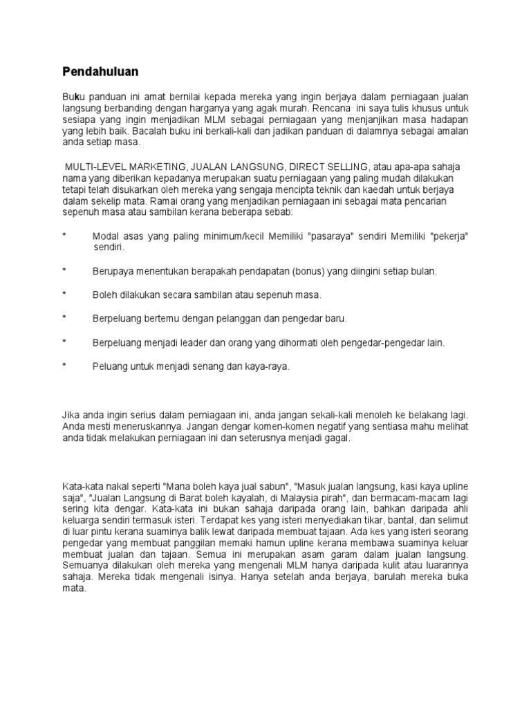 Buku Kejayaan MLM | PDF | Pengembangan Diri