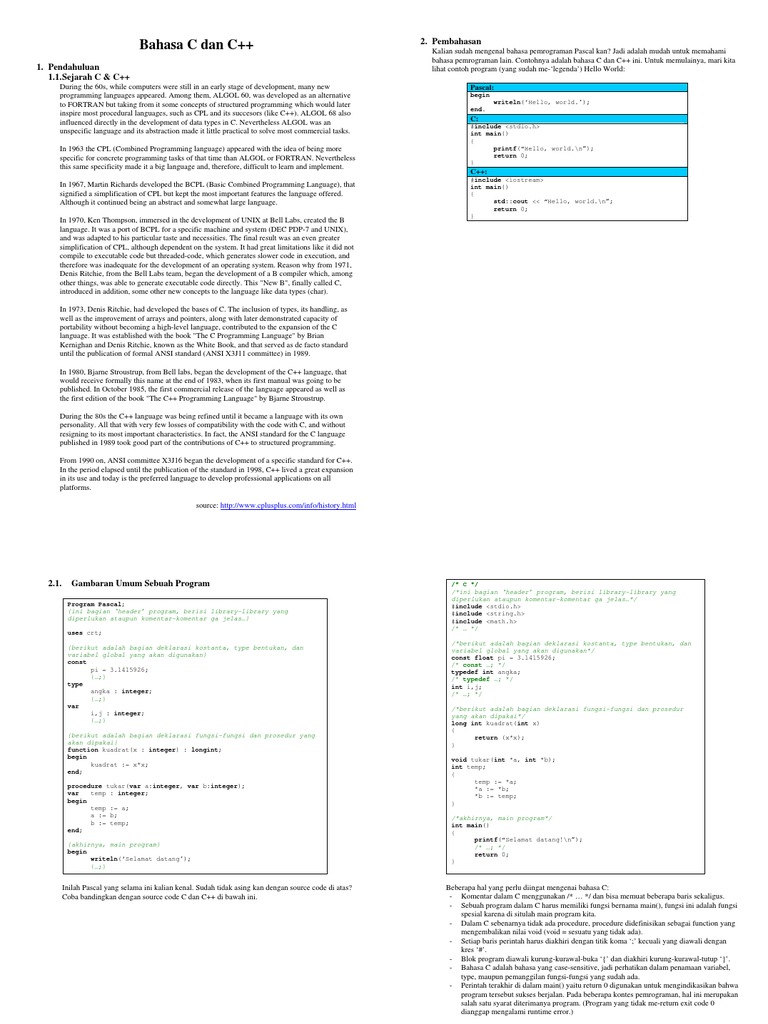 Bahasa C Dan C++ | PDF