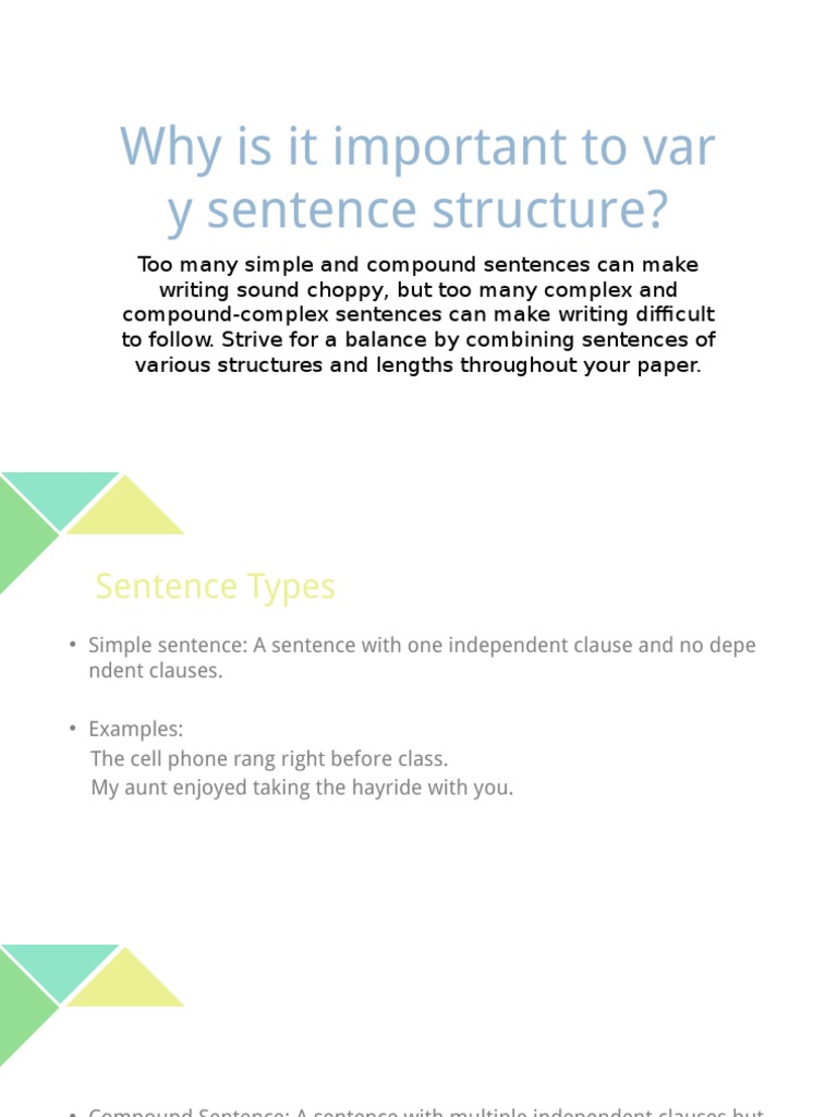 Why Is It Important To Vary Sentence Structure | PDF | Sentence ...