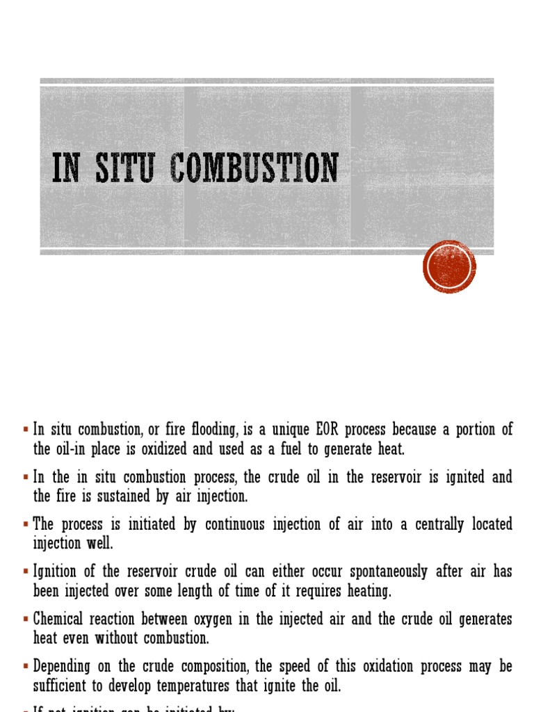 In Situ Combustion for Oil Recovery | PDF | Combustion | Enhanced Oil ...