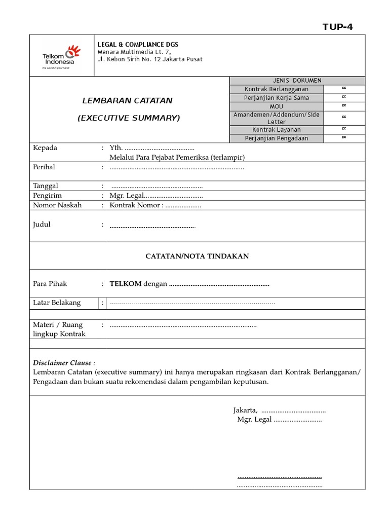 Contoh Eksekutif Summary | PDF