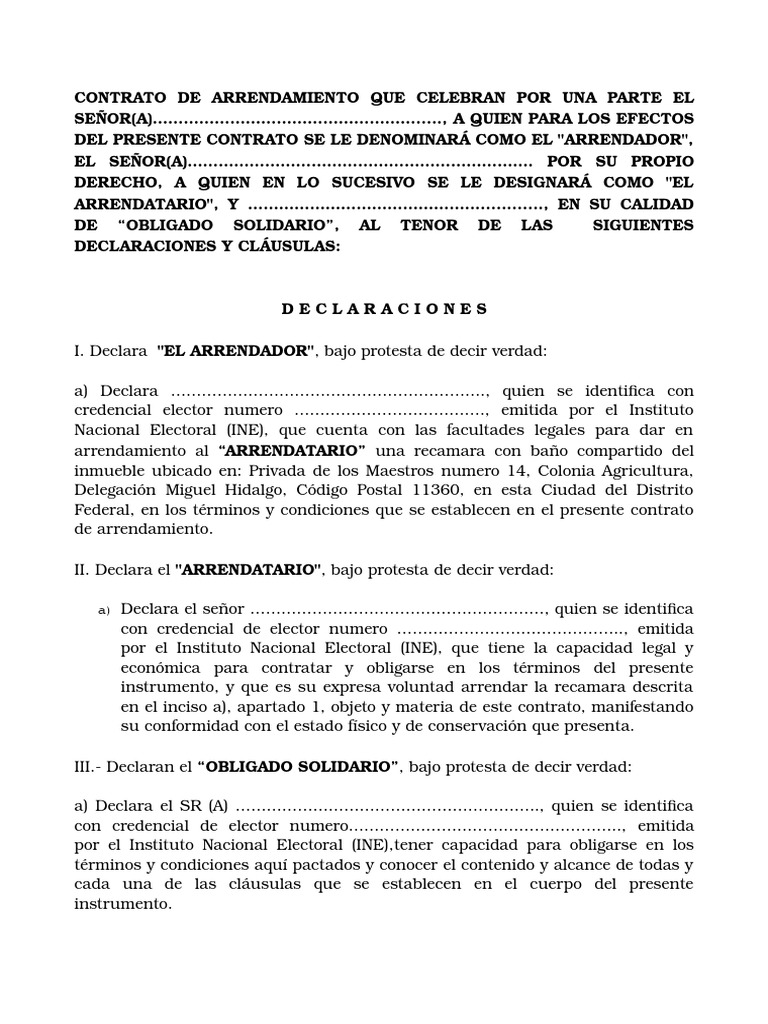 Contrato Generico Corregido | PDF | Alquiler | Pagos