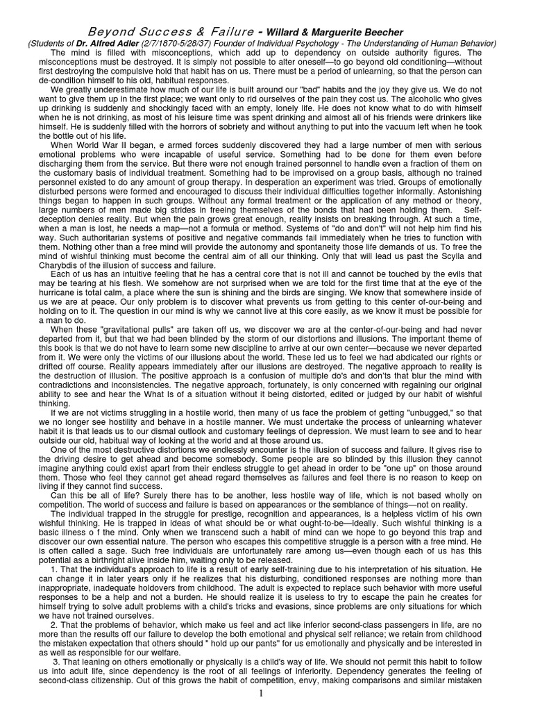 TBS02 Beyond Success & Failure - Willard Beecher | PDF | Mind | Intuition