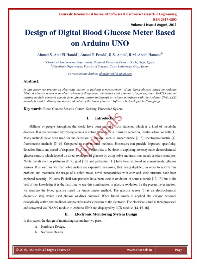 Glucose Meter Oxidase Arduino Uno | PDF | Biosensor | Arduino
