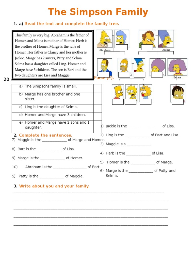 The Simpsons Family Exercises | PDF