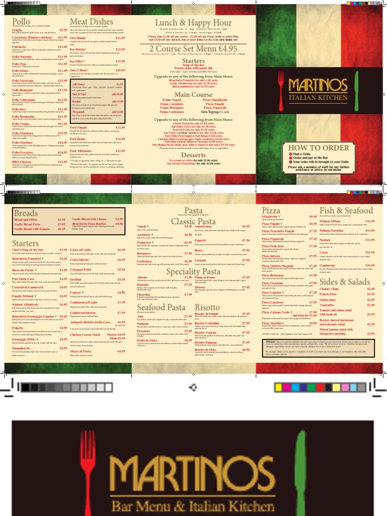 Martinos Menu | Download Free PDF | Tomato Sauce | Salad