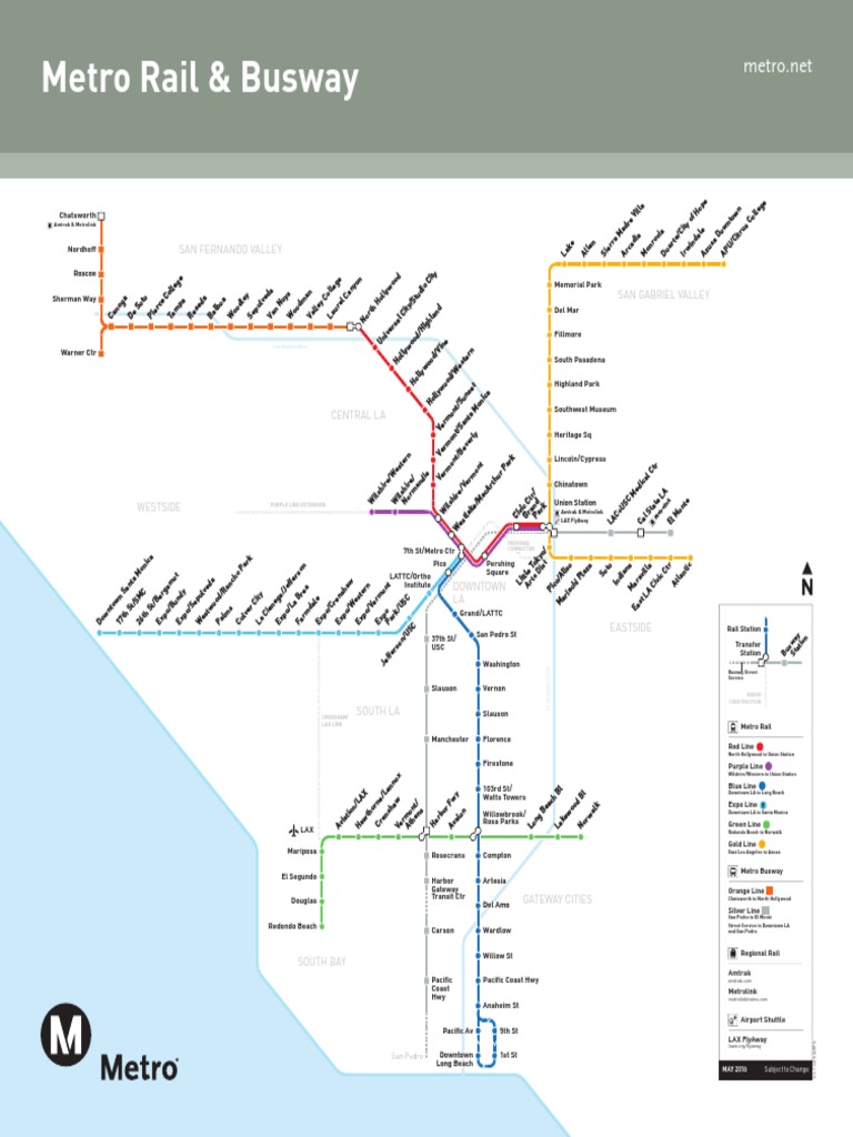 LA Metro Transit Map | PDF | Los Angeles | Rail Transport
