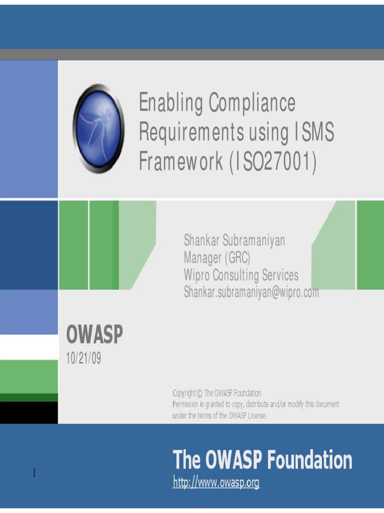 Enabling Compliance Requirements Using ISMS Framework (ISO27001) | PDF ...