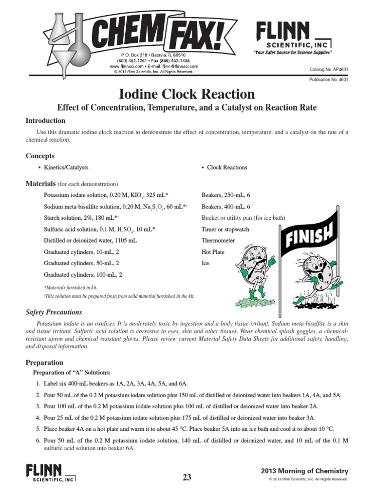 Iodine Clock Reaction | Chemical Reactions | Activation Energy