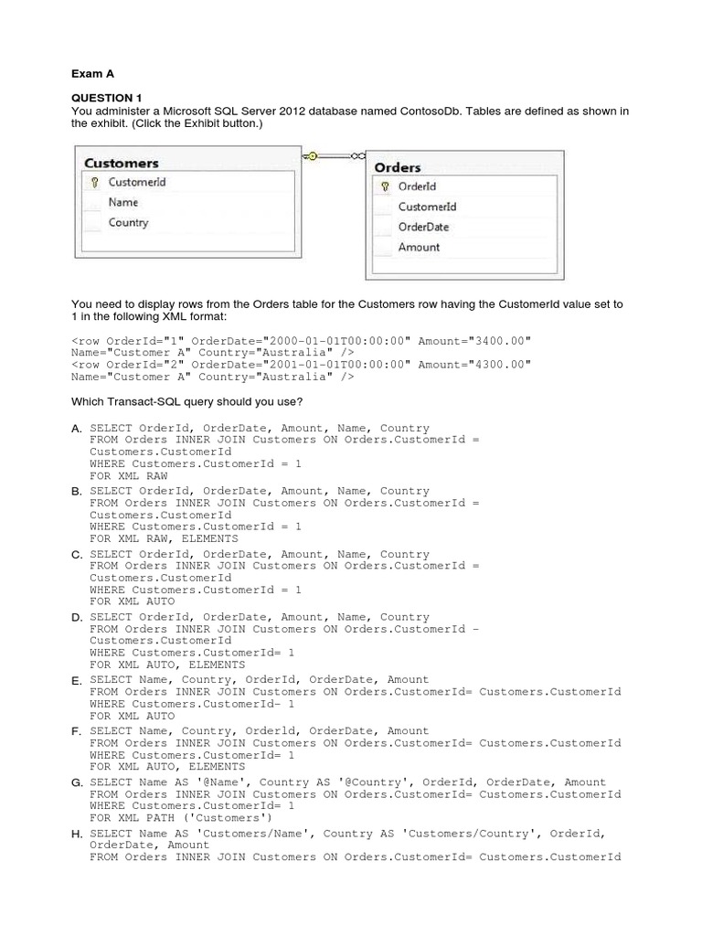 51CTO下载 70 461.95Q | PDF | Microsoft Sql Server | Database Index