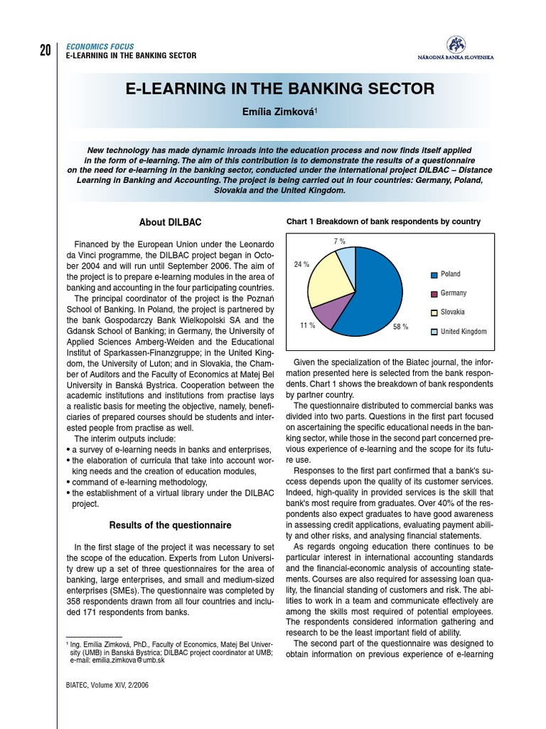 E-Learning in The Banking Sector | PDF | Educational Technology | Banks