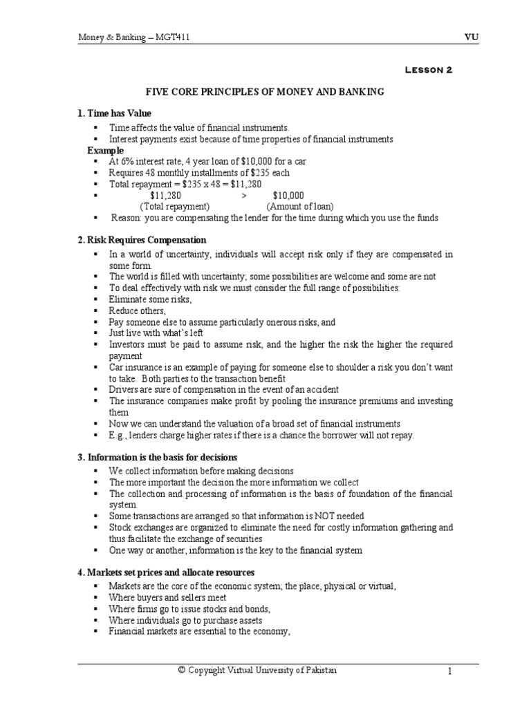 Principles of Money & Banking | PDF | Financial Markets | Financial ...