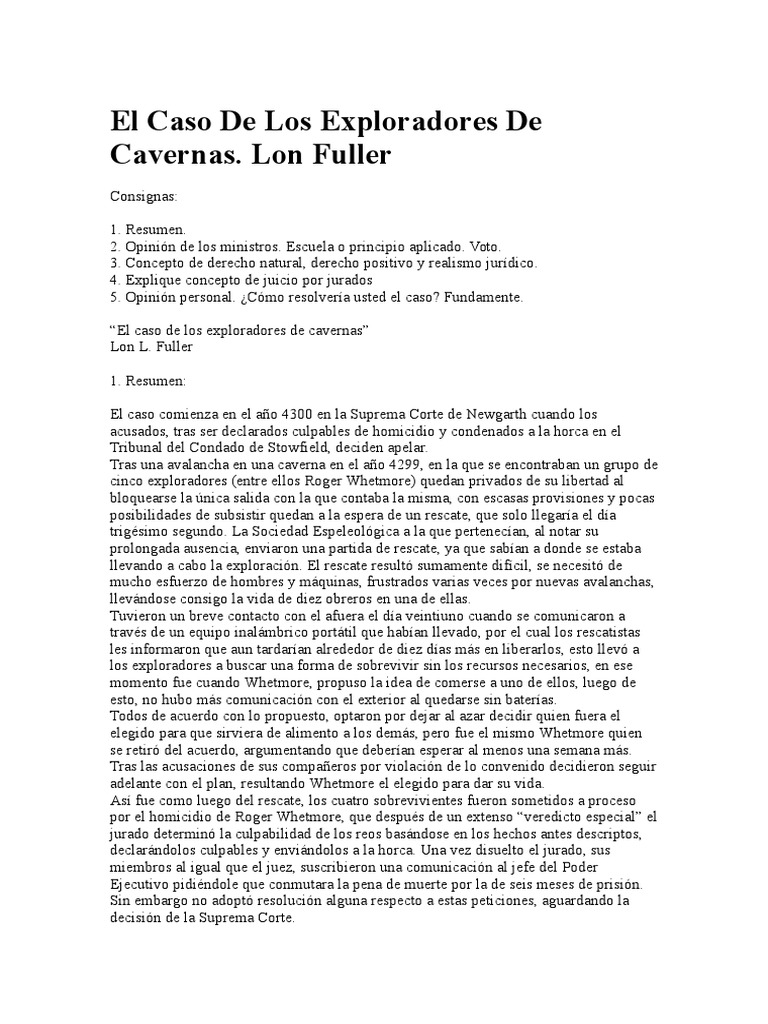 El Caso de Los Exploradores de Cavernas | PDF | Juez | Certeza