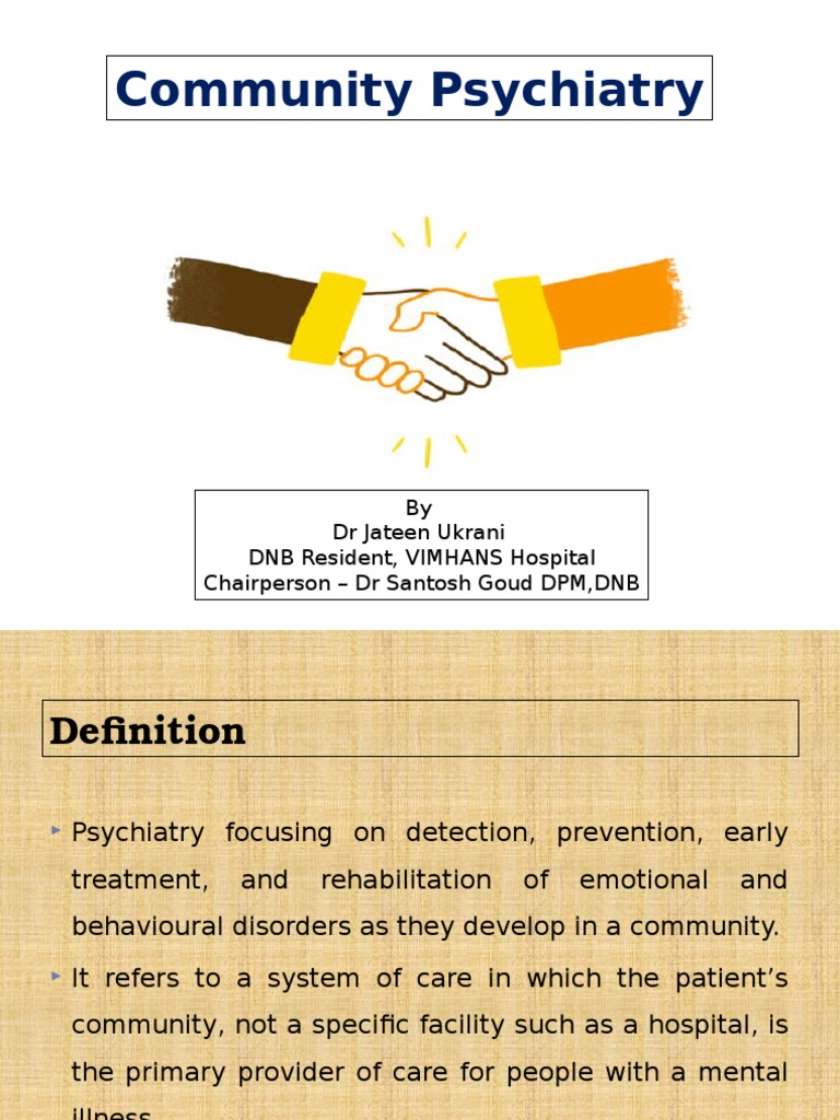 Community Psychiatry - DR Jateen - 3-7-15 | PDF | Community Mental ...