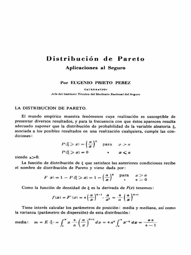 Distribución de Pareto | PDF | Distribución de probabilidad | Teoría ...