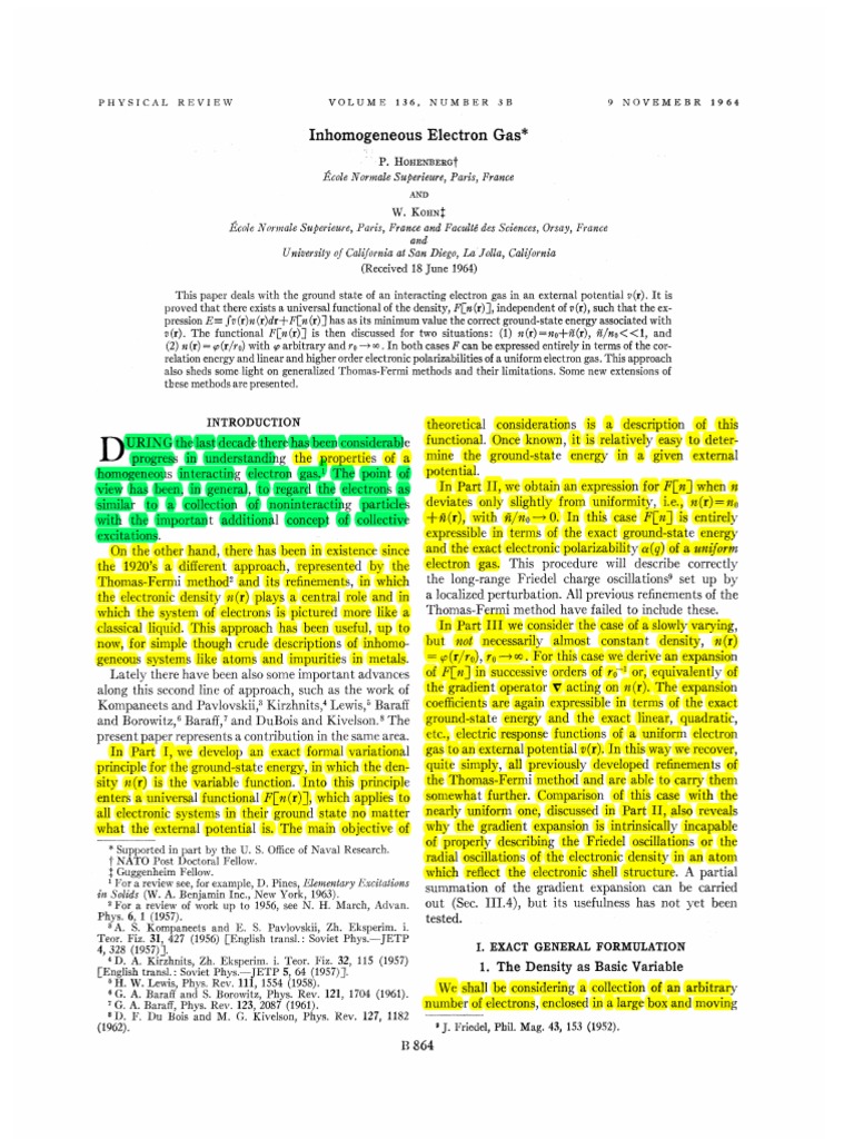Inhomogeneous Electron Gas Theory | PDF | Calculus Of Variations ...