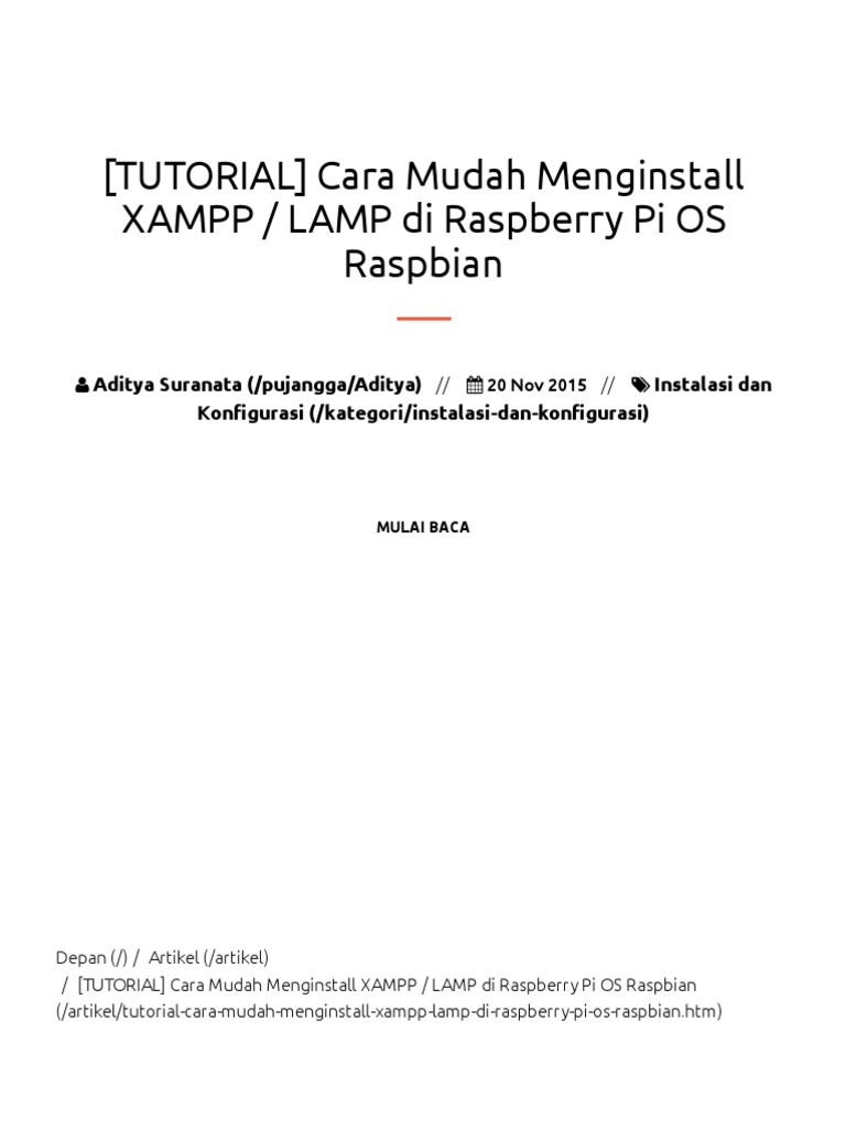 (TUTORIAL) Cara Mudah Menginstall XAMPP - LAMP Di Raspberry Pi OS ...