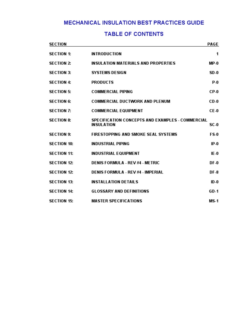Mechanical Insulation Best Practices Guide | PDF | Thermal Insulation ...