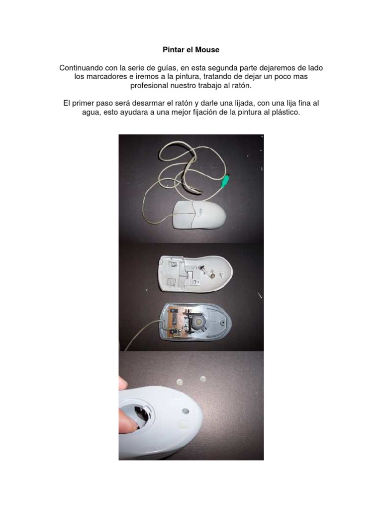 Cómo pintar y desarmar un mouse | PDF | Pinturas | Ocio