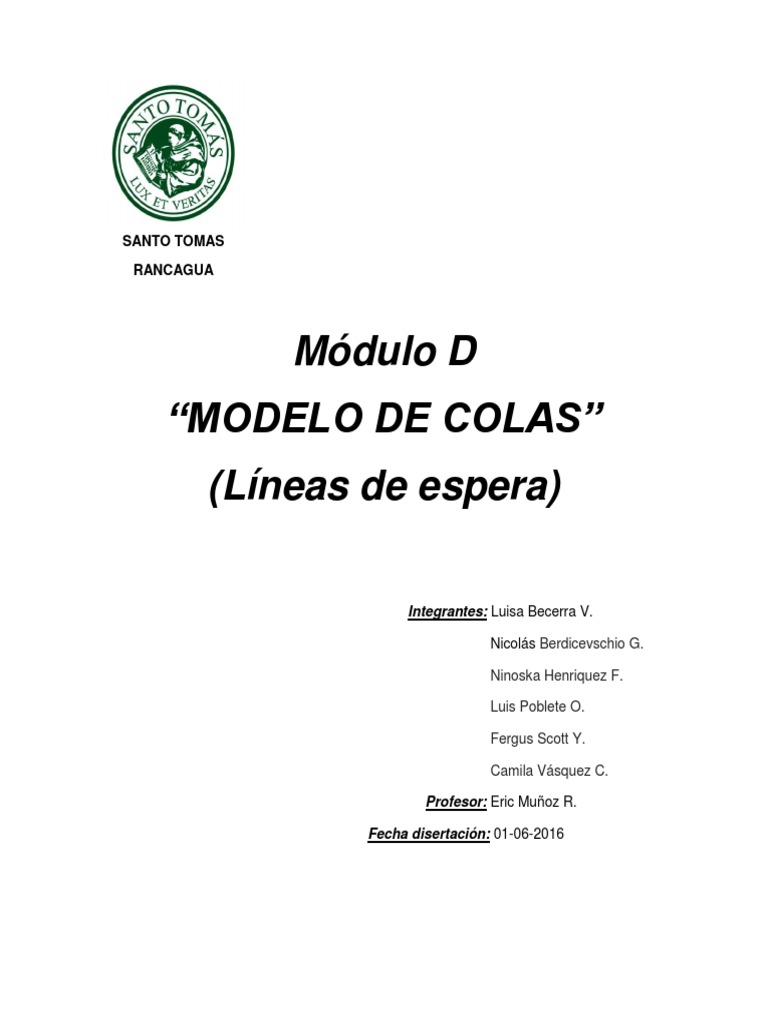 Módulo D-Modelo de Colas PDF | PDF | Enseñanza de matemática | Science