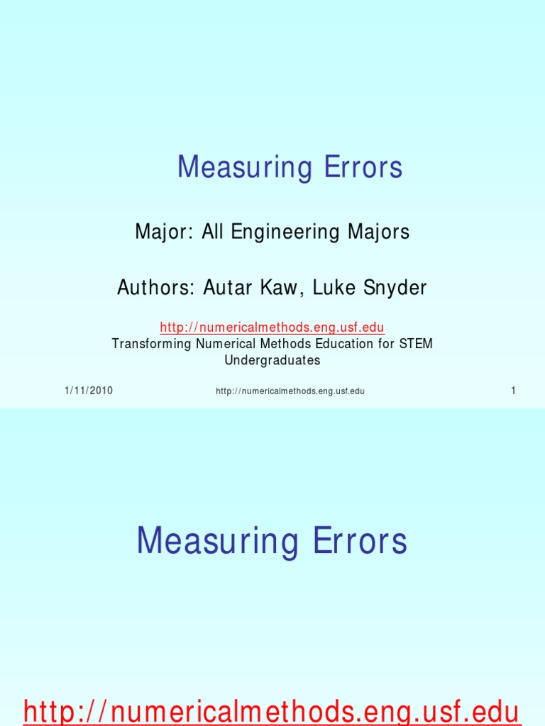 Measuring Errors | Download Free PDF | Approximation | Numerical Analysis