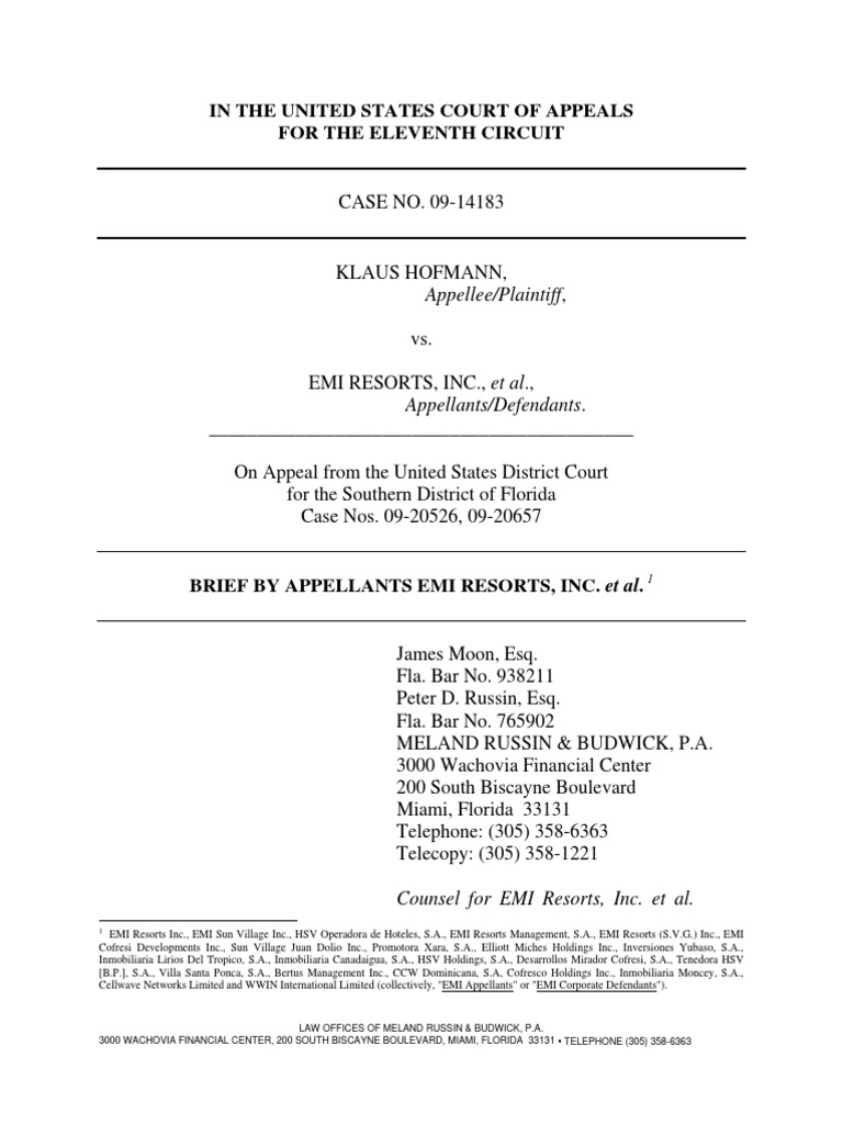 11th Circuit Appellate Brief of Monitor Order: December 9, 2009