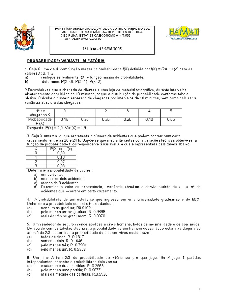2 Lista Economica | PDF | Desvio Padrão | Intervalo de Confiança