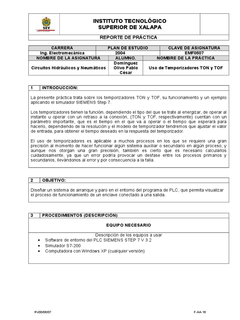 Práctica 3. Temporizadores TON y TOF | PDF | Compilador | Software