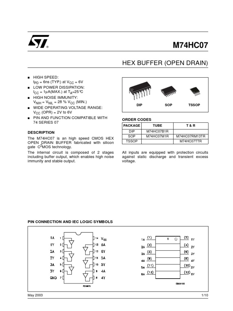 74HC HCT07 CNV 2 | Download Free PDF | Cmos | Digital Electronics