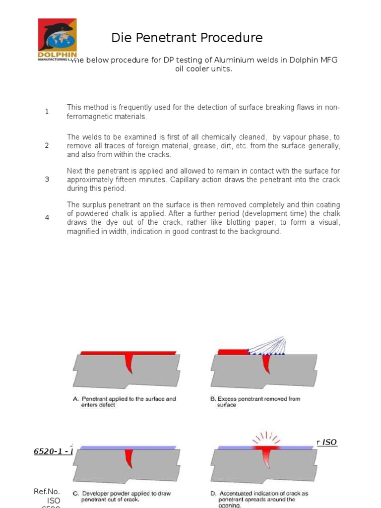 Die Penetrant Procedure | PDF