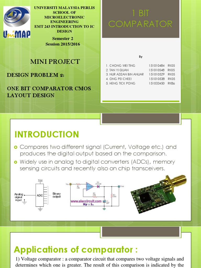 1bit Comparator 90n CMOS Layout Design | PDF | Cmos | Digital Electronics