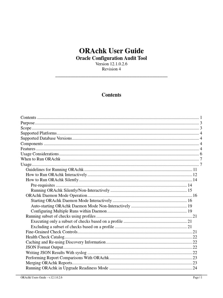 Orachk User Guide Pdf Superuser Oracle Database