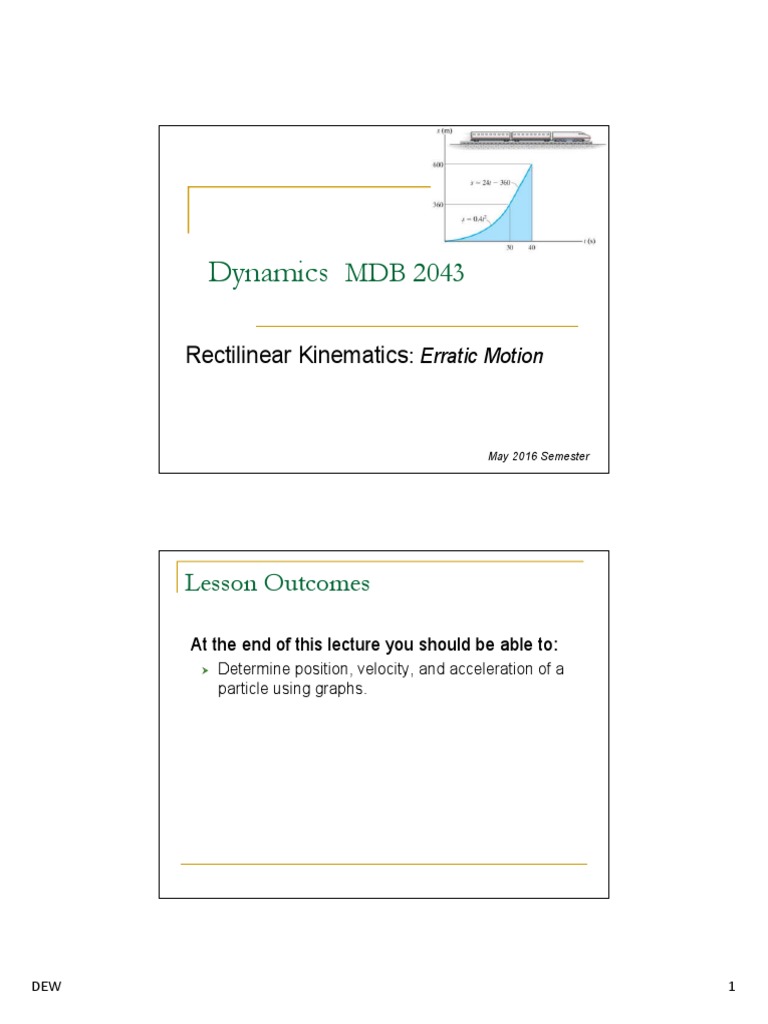 Dynamics Lecture 1c Pdf Velocity Acceleration