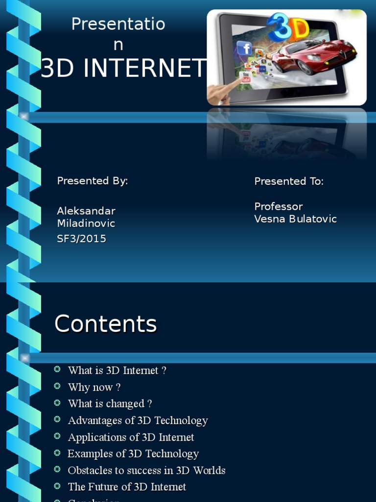 3D Internet | PDF | Virtual Reality | 3 D Computer Graphics